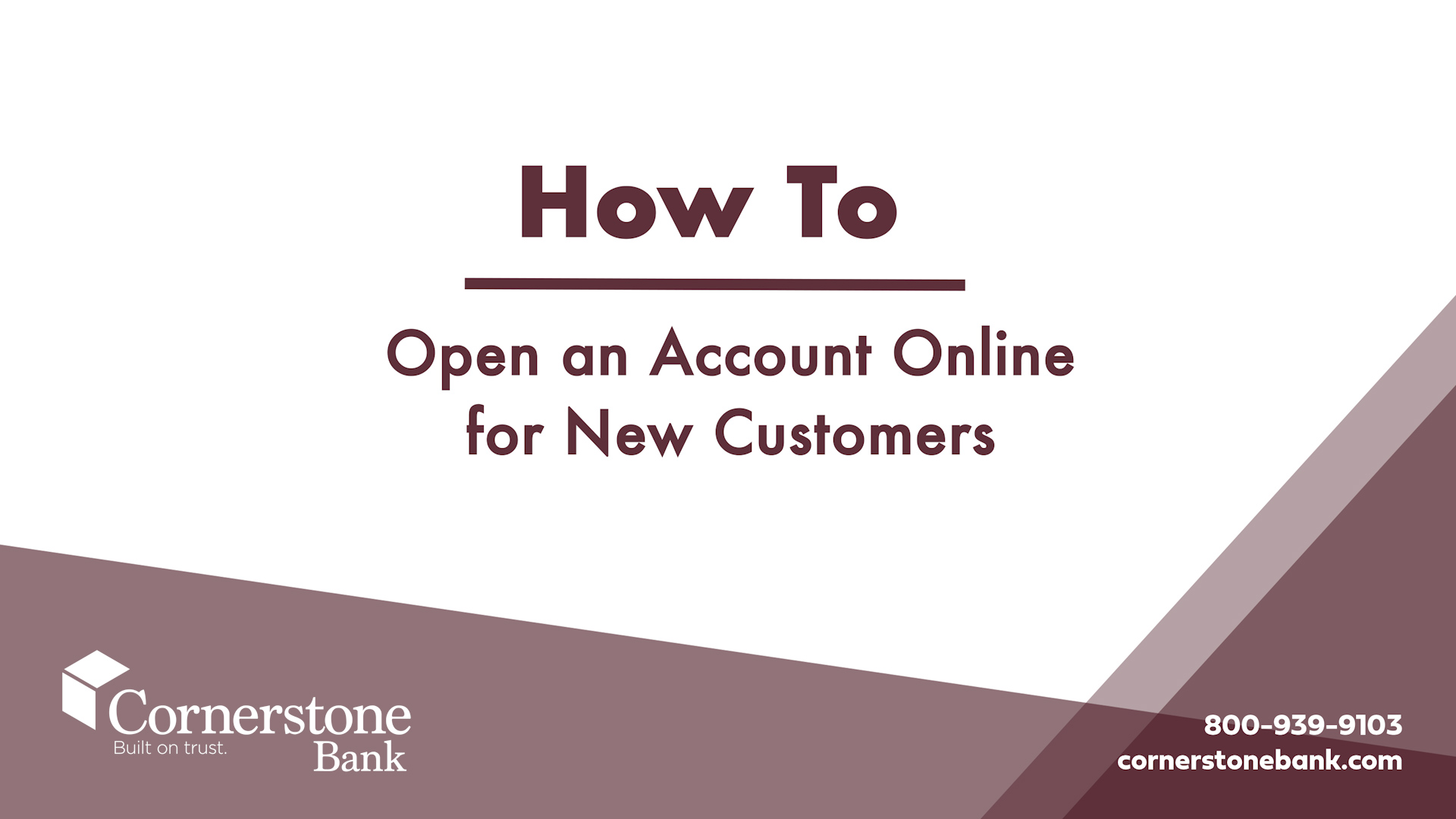 How-To Banking Videos | Cornerstone Bank